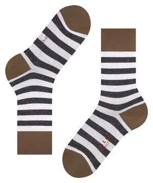 Falke Crew Socks With Two-tone Ring Design - Brown