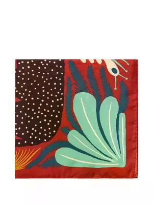 Etro X Tabby Booth Floral-print Silk Scarf - Red