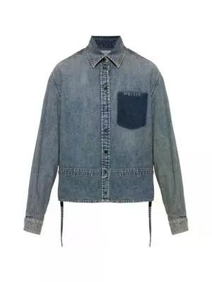 Alexander McQueen Logo Embroidered Denim Shirt