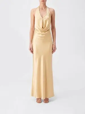 ROTATE BY BIRGER CHRISTENSEN Recycled Polyester Satin Ceremony Dress - Beige