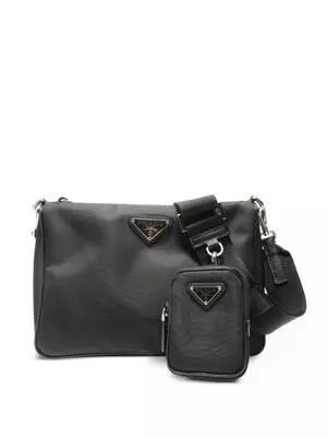 Prada Triangle Logo Plate Shoulder Bag