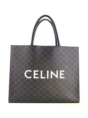 Celine Horizontal Logo Cabas Triomphe Coated Canvas Tote Bag