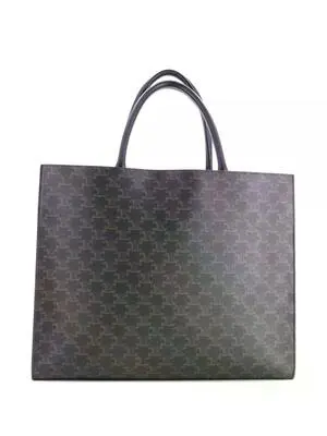 Celine Horizontal Logo Cabas Triomphe Coated Canvas Tote Bag