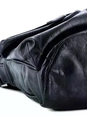 Prada Slanted Double Pocket Soft Calf Shoulder Bag - Black