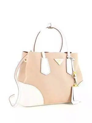 Prada Cuir Double Canvas And Saffiano Leather Medium Tote Bag