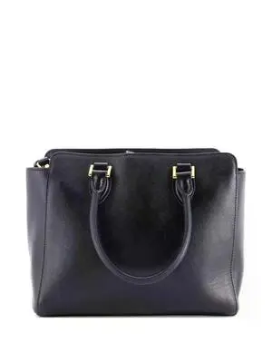 Prada Convertible Zip Saffiano Leather Tote Bag - Black