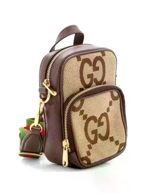 Gucci Jumbo Gg Canvas Mini Crossbody Bag With Web Detail