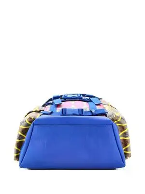 Gucci Double Pocket Buckle Rhombus Gg Coated Canvas With Leather Backpack