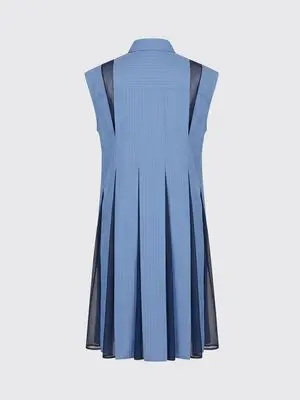Sacai Striped Cotton Blend Shirt Dress