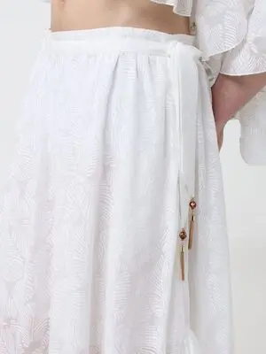 Zimmermann Ruffled Floral Cotton Blend Maxi Skirt