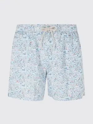 MC2 SAINT BARTH Swim Shorts With Print - Sky Blue