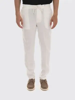 BOSS Slim Fit Linen Blend Chino Trousers - White