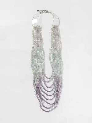 Emporio Armani Fuchsia And Multistrand Necklace - Grey 1