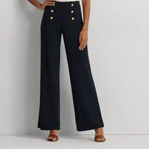 Ralph Lauren Stretch Jersey Wide-leg Pant - Lauren Navy