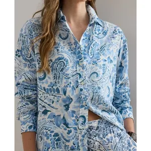 Ralph Lauren Relaxed Fit Paisley Linen Button-up Shirt
