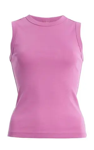 FLORE FLORE Esme Cotton Ribbed Tank Top - Pink