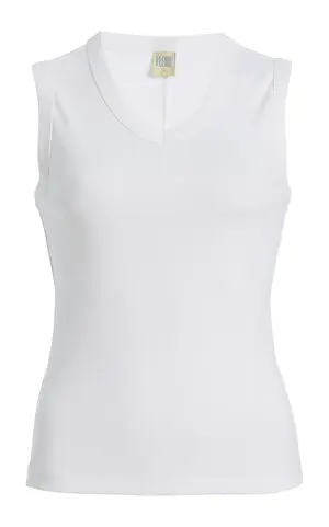 FLORE FLORE Jill Cotton Tank Top - White