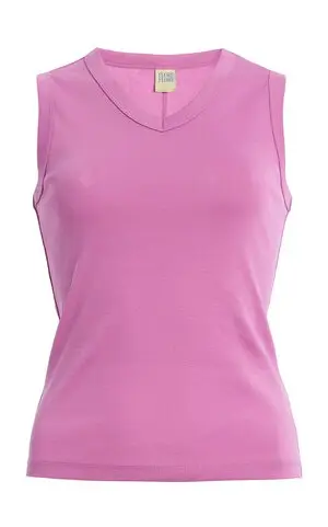 FLORE FLORE Flore Flore Jill V-Neck Cotton Rib Tank Top Pink