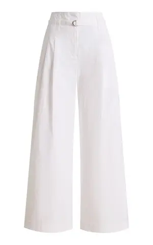 Proenza Schouler White Label Cropped Poplin Wide-leg Pants - White