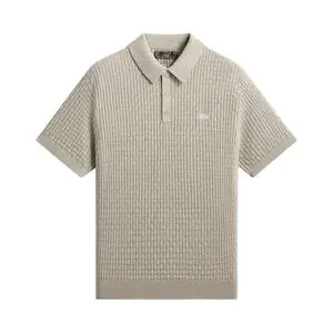 Kith Polo Shirt With Basket Weave Detailing - Grey