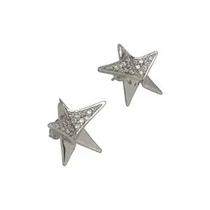 FERRAGAMO Crystal Embellished Star Earrings - Silver