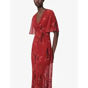 ALLSAINTS Mollie Floral-print Chiffon Midi Dress