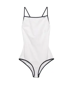 Prada One-piece Jersey Swimsuit With Adjustable Straps - White