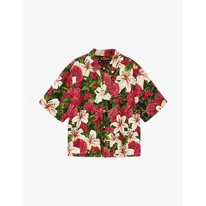 ALLSAINTS Hokkaido Floral-print Lyocell And Linen Shirt - Red