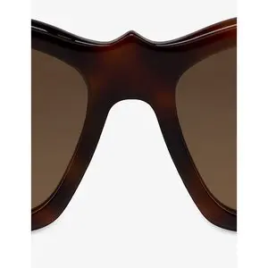 CHRISTIAN LOUBOUTIN Acetate Butterfly Frame Sunglasses - Dark Havana/brown