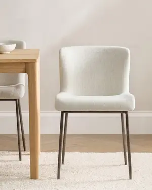 Quince Performance Chenille Dining Chair With Powder Coated Iron Frame