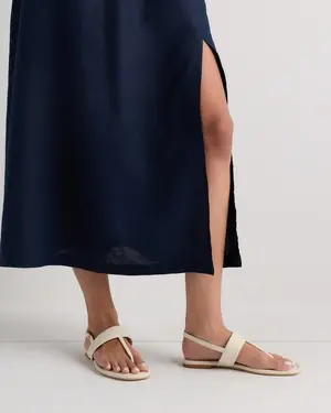 Quince Italian Leather T-strap Sandal