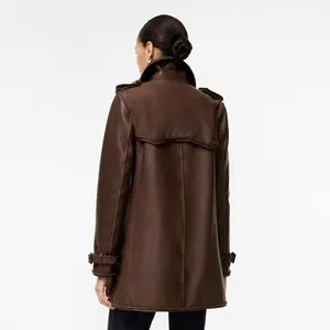 Burberry Short Fringed Leather Trench Coat