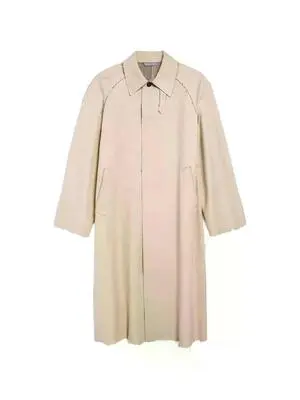 Balenciaga Raw-edge Raglan-sleeve Trench Coat - Neutrals
