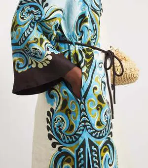 ALEMAIS Alémais Natalia Printed Linen Maxi Dress - Ivory