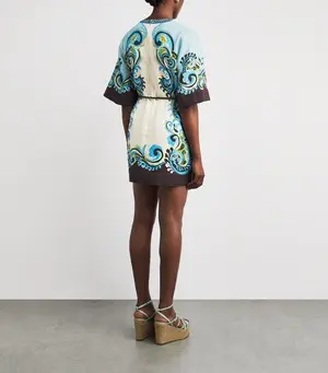 ALEMAIS Natalia Printed Linen Mini Dress