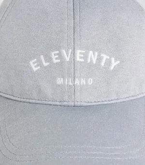 Eleventy Cotton Baseball Cap With Embroidered Logo - Blue