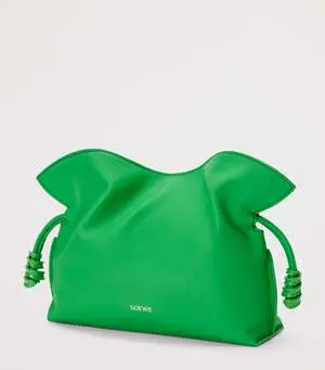 Loewe Mini Leather Flamenco Clutch - Green