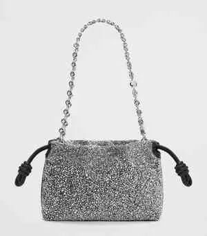 Loewe Mini Beaded Flamenco Purse - Black
