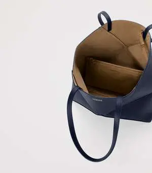 Loewe Medium Leather Puzzle Fold Tote Bag - Navy