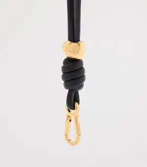Loewe Leather Wristlet Strap With Anagram Detail - Black