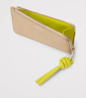 Loewe Leather Knot Card Holder - Beige