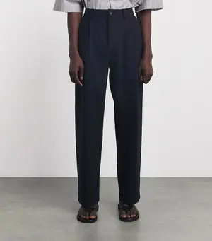 7 For All Mankind Pleated Straight Leg Trousers