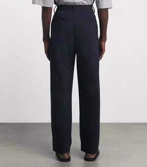 7 For All Mankind Pleated Straight Leg Trousers