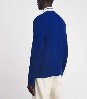 Polo Ralph Lauren Cotton Cable Knit Crewneck Sweater - Purple