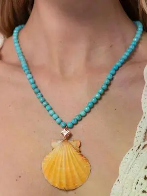 JENNIFER BEHR Melina Shell-pendant Necklace - Blue
