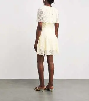 SELF-PORTRAIT Lace Cape Mini Dress