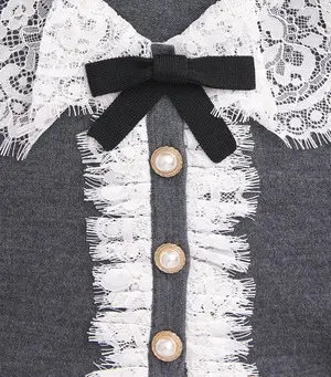 SELF-PORTRAIT Wool Lace-collar Cardigan
