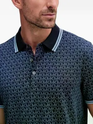 Michael Kors Pattern Trim Polo Shirt