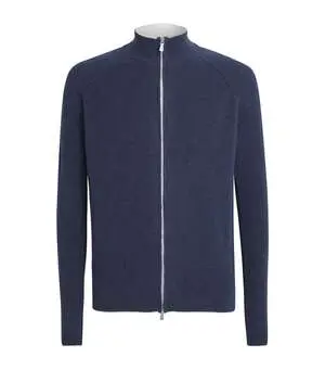 Eleventy Wool Zip-up Cardigan - Navy