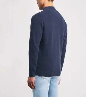 Eleventy Wool Zip-up Cardigan - Navy